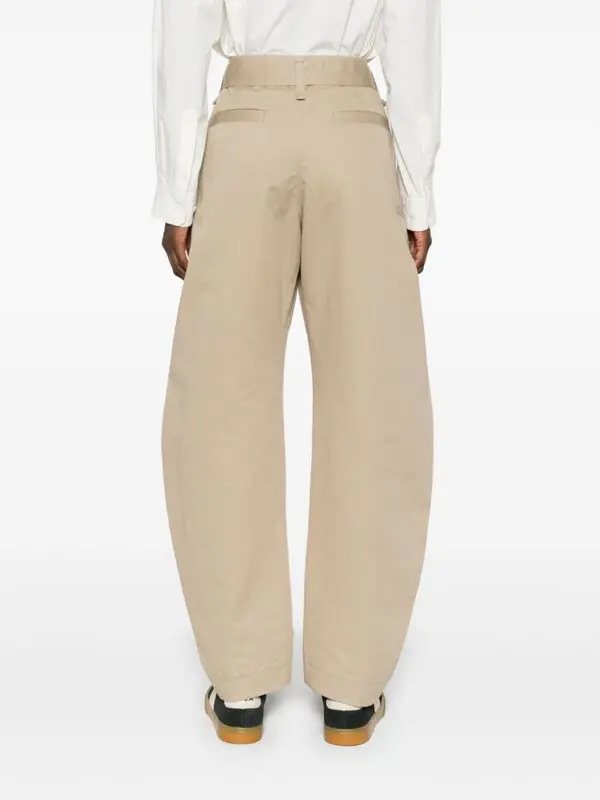 LEMAIRE Belted Tapered Trousers - Neutrals