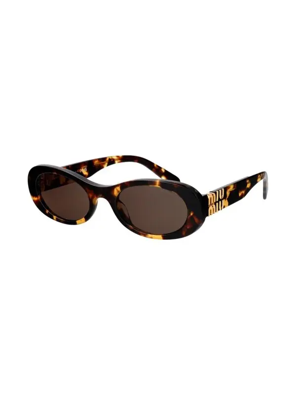 Miu Miu Oval-frame Sunglasses - Brown