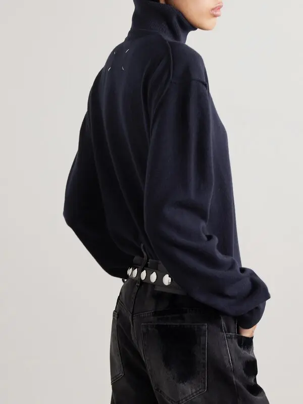 MAISON MARGIELA Wool And Cashmere-blend Turtleneck Bodysuit - Blue