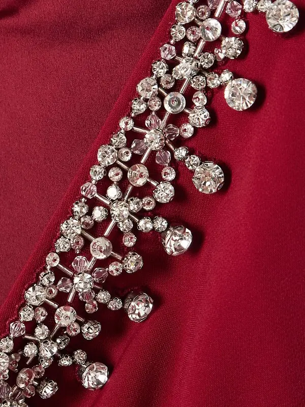 Jenny Packham Off-the-shoulder Embellished Cady Midi Dress - Red