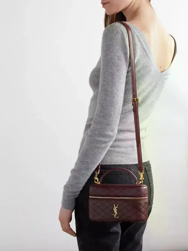 Saint Laurent Gaby Vanity Shoulder Bag - Burgundy
