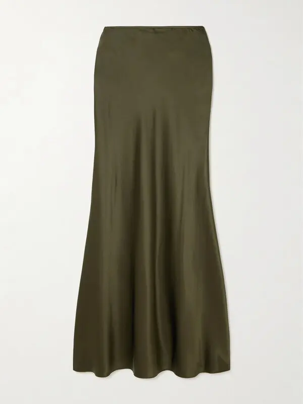 Staud Odin Silk-blend Satin Maxi Skirt