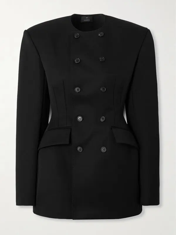 Wardrobe.NYC Rhw Double-breasted Twill Mini Dress - Black