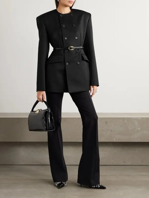 Wardrobe.NYC Rhw Double-breasted Twill Mini Dress - Black