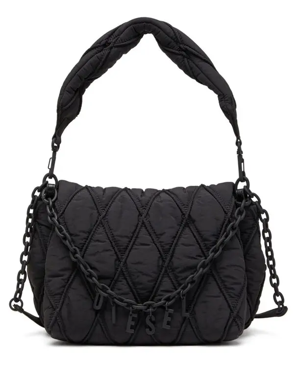 DIESEL® Charm-d Shoulder Bag In Quilted Nylon - Black