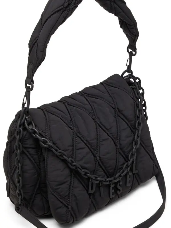 DIESEL® Charm-d Shoulder Bag In Quilted Nylon - Black
