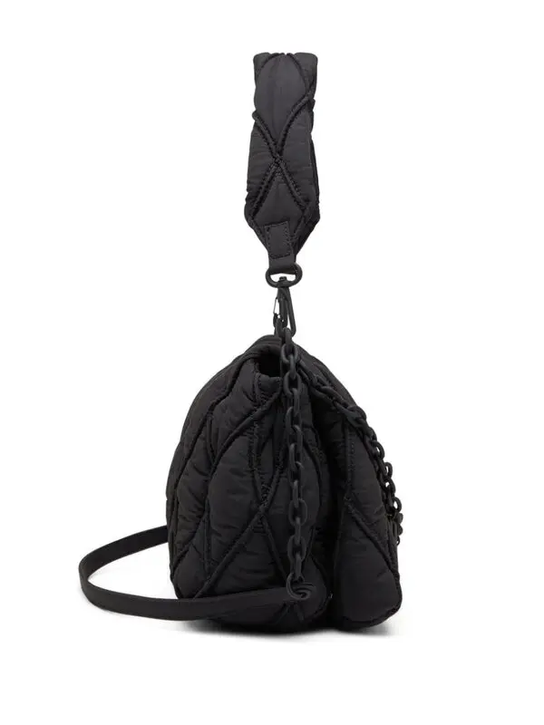DIESEL® Charm-d Shoulder Bag In Quilted Nylon - Black
