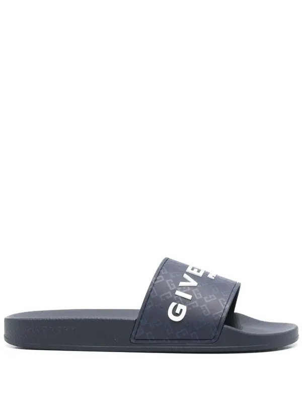 Givenchy Monogram Slide Sandals - Blue