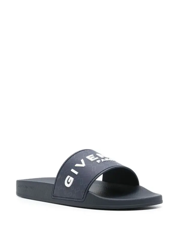 Givenchy Monogram Slide Sandals - Blue