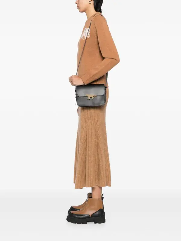 Maison Kitsuné Foldover Shoulder Bag - Black