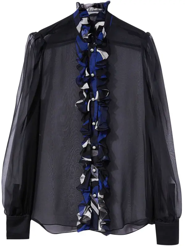 Emilio Pucci Ruffled Silk Shirt