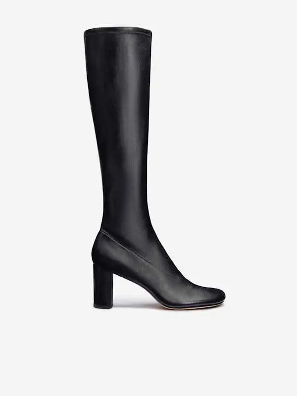REFORMATION Belinda Knee High Boot - Black Stretch Leather