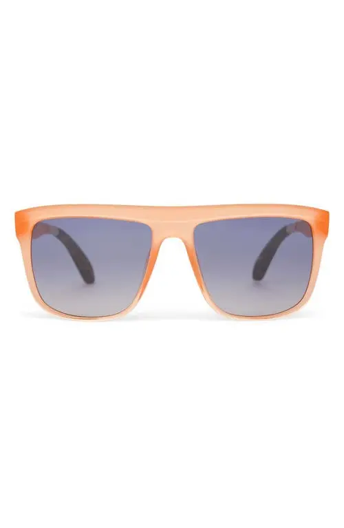 Toms Jett 58mm Shield Sunglasses - Peach Crystal Fade/ Blue