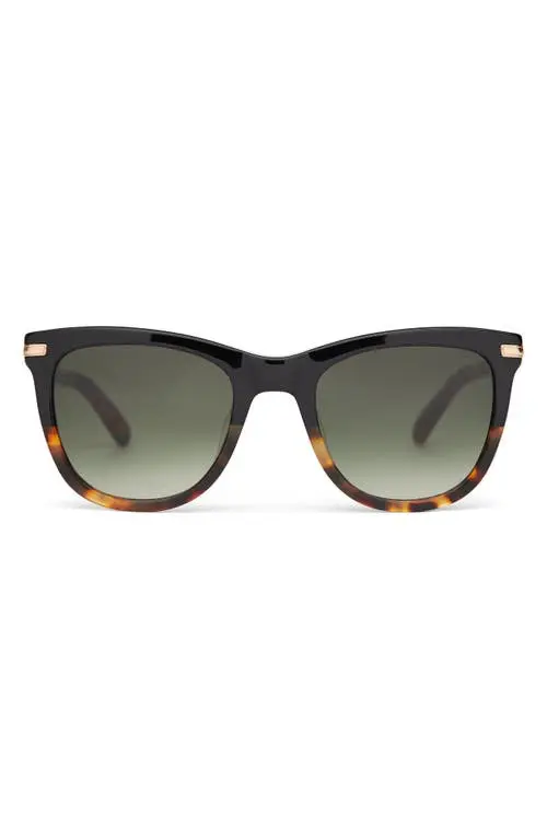 Toms Victoria 53mm Square Sunglasses - Black Tort Fade/ Shiny Gold