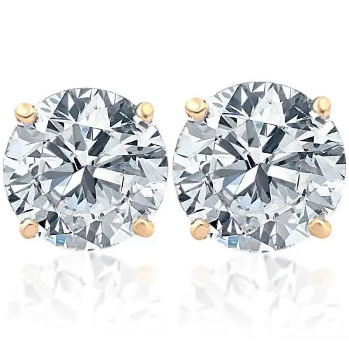 BLISS DIAMOND 1 1/2ct Lab Grown Diamond 14k Gold Stud Earrings - 14k Yellow Gold