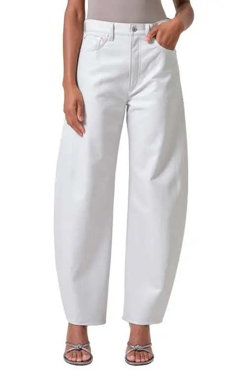 AGOLDE Luna Pieced High-waist Barrel-leg Leather-blend Pants