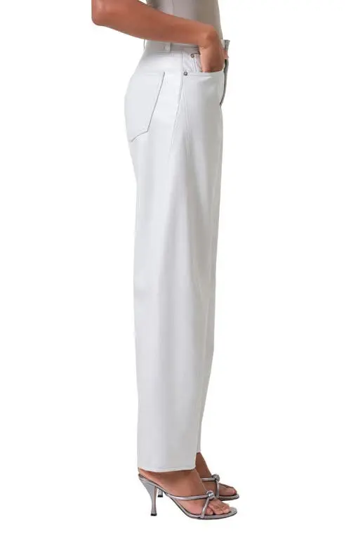 AGOLDE Luna Pieced High-waist Barrel-leg Leather-blend Pants