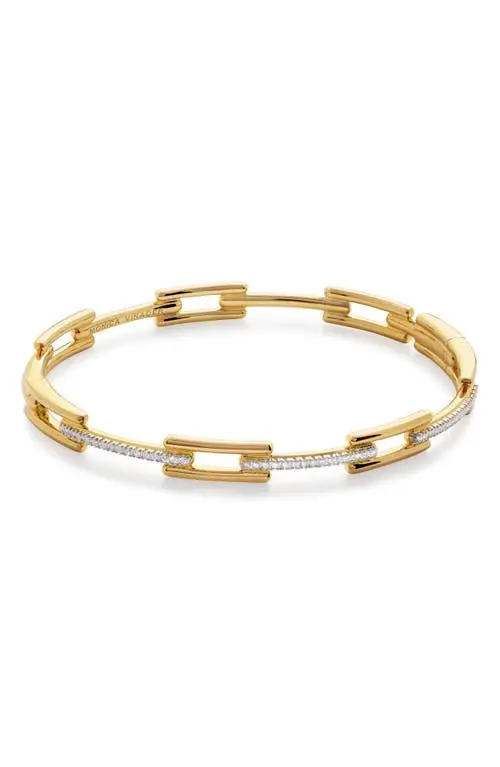 Monica Vinader Lab-created Diamond Signature Bangle - 18ct Gold Vermeil / Lab Dia