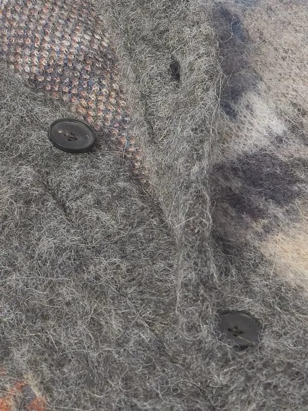 Mr P. Brushed Jacquard-knit Cardigan