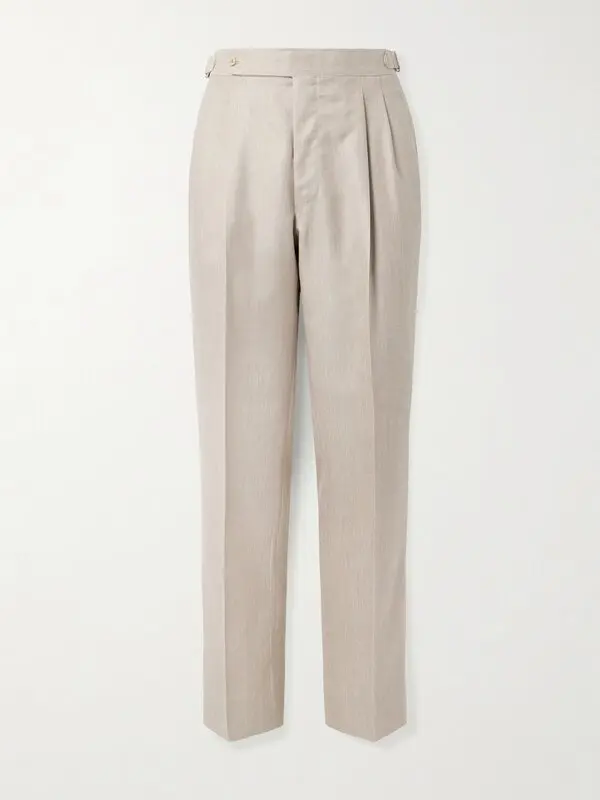 STOFFA Straight-leg Pleated Cashmere Trousers