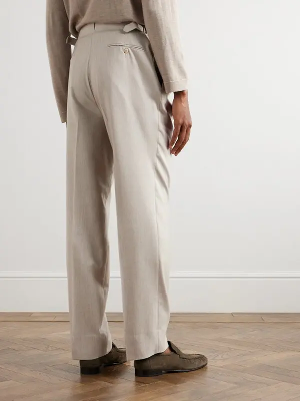 STOFFA Straight-leg Pleated Cashmere Trousers
