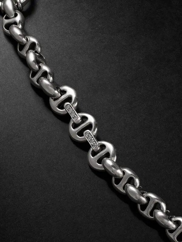 Hoorsenbuhs Open-link™ Sterling Diamond Wallet Chain - Silver