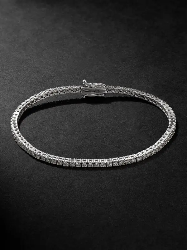 ALEX MOSS 14-karat White Gold Diamond Tennis Bracelet - Silver