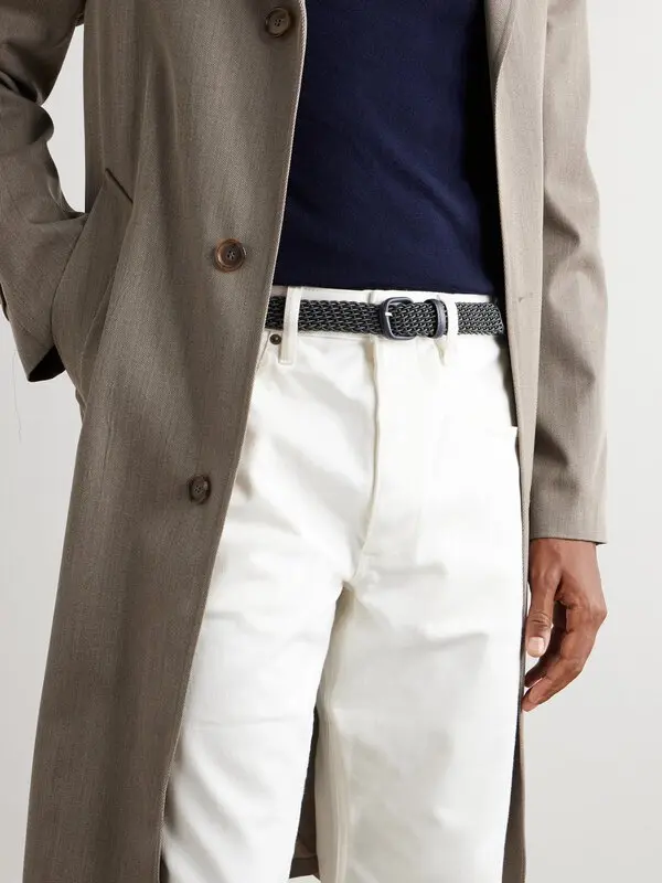 Charvet 3cm Leather-trimmed Woven Cord Belt