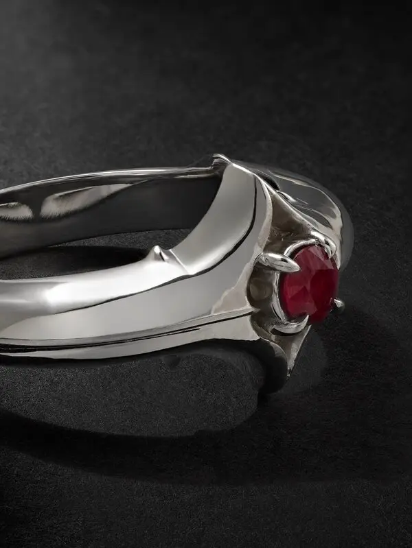 ALEX MOSS Saber 14-karat White Gold Ruby Ring