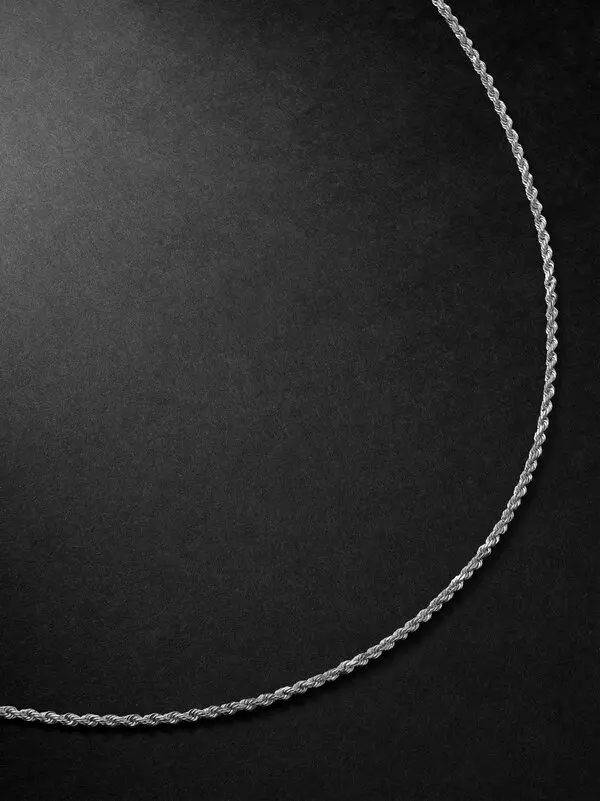 ALEX MOSS 22-inch 14-karat White Gold Rope Chain Necklace - Silver