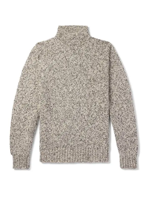 UMIT BENAN Ribbed Cotton And Cashmere-blend Rollneck Sweater