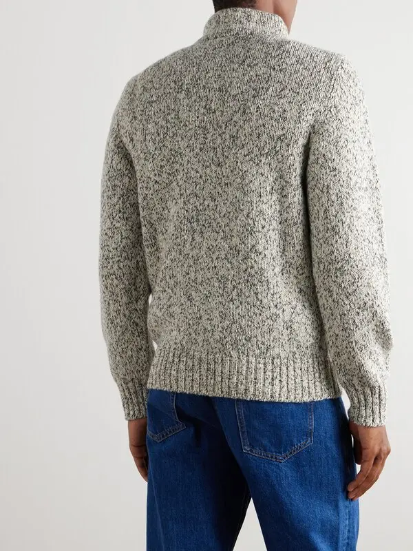 UMIT BENAN Ribbed Cotton And Cashmere-blend Rollneck Sweater