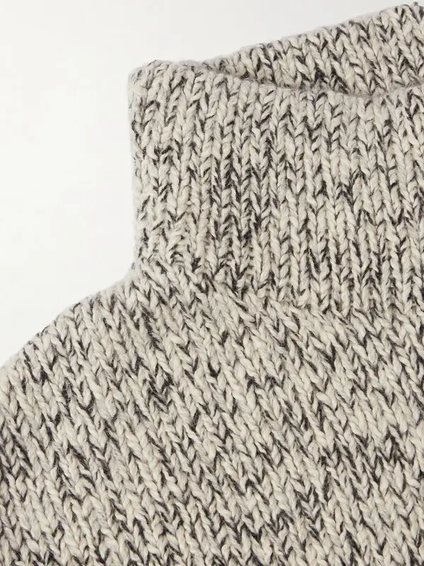 UMIT BENAN Ribbed Cotton And Cashmere-blend Rollneck Sweater