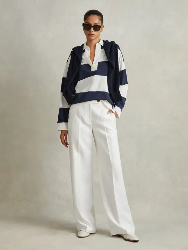 REISS Abigail Striped Cotton Jumper