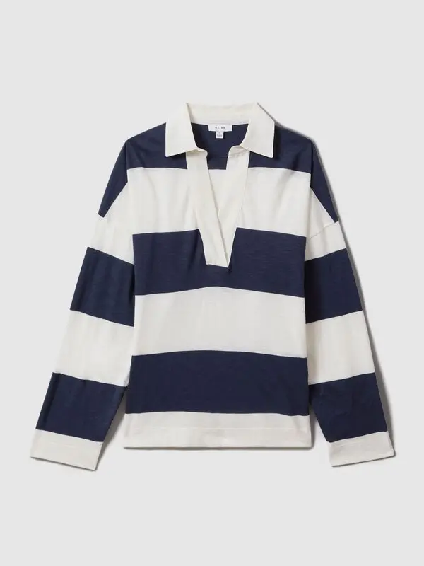 REISS Abigail Striped Cotton Jumper
