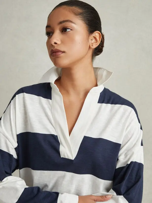 REISS Abigail Striped Cotton Jumper