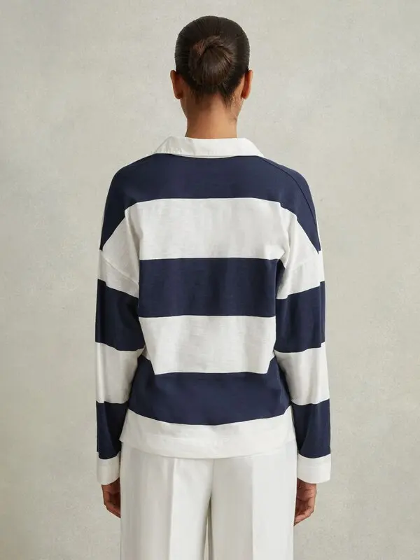 REISS Abigail Striped Cotton Jumper
