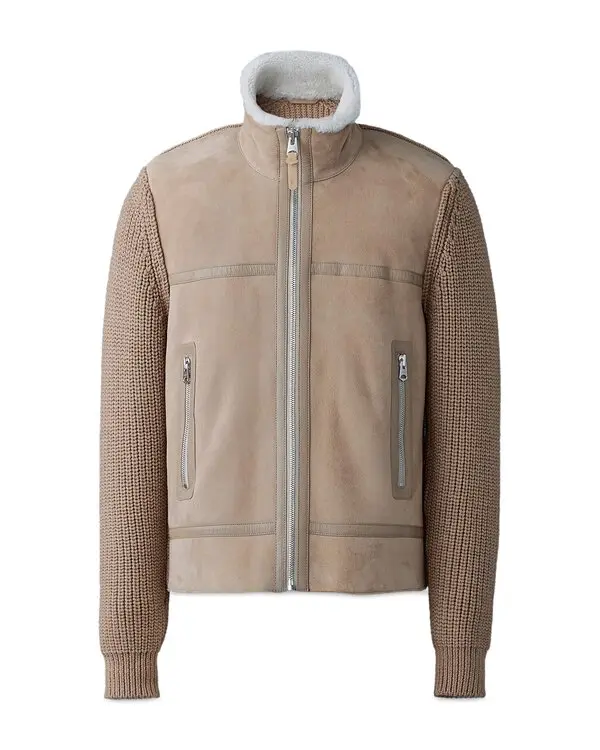 Mackage Mixed Media Zip-up Jacket - Light Camel