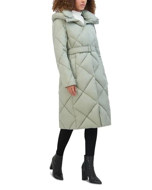 KENNETH COLE Hooded Puffer Coat - Sage
