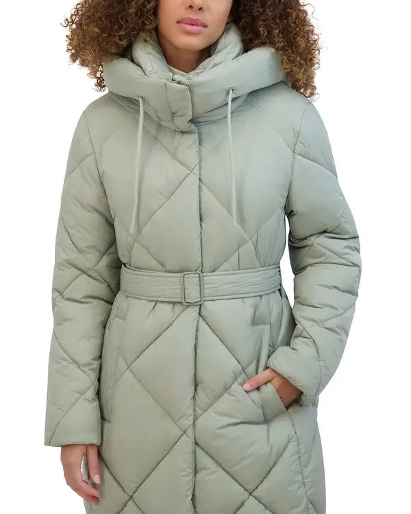 KENNETH COLE Hooded Puffer Coat - Sage