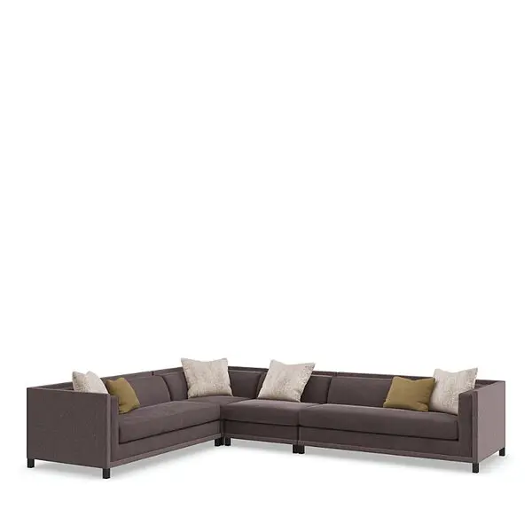 CARACOLE Tuxedo 4 Piece Sectional - Aubergine