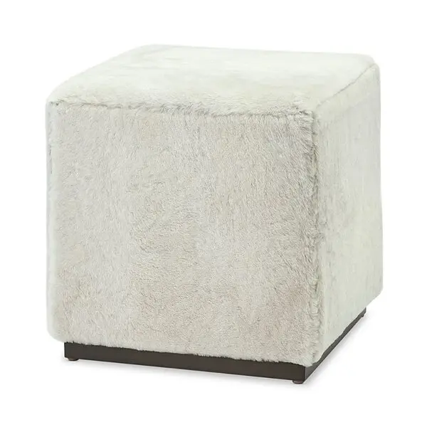 MASSOUD Wylie Sheepskin Square Ottoman - Wesby Shearling