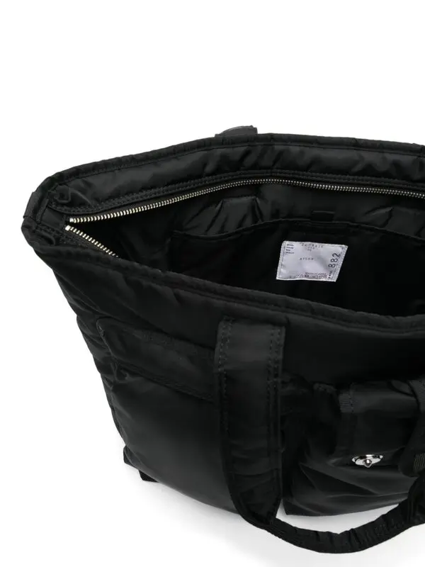 Sacai X Porter Pocket Tote Bag In Black - 36% Off | Editorialist