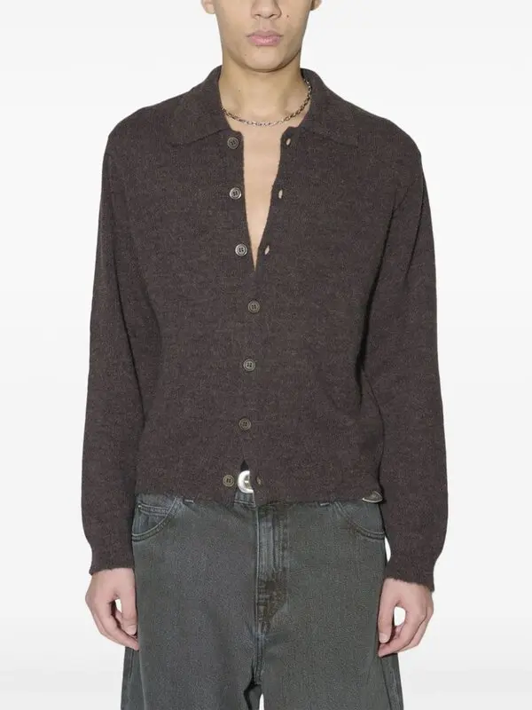 Our Legacy Evening Polo Cardigan - Brown | Editorialist