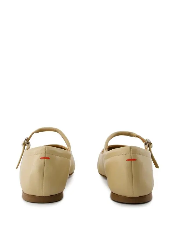 AeydĒ Leather Ballerina Shoes - Neutrals