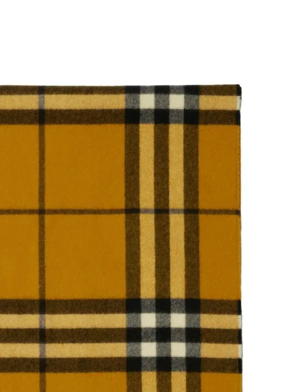 Burberry Checked Cashmere Fringe Scarf - Neutrals