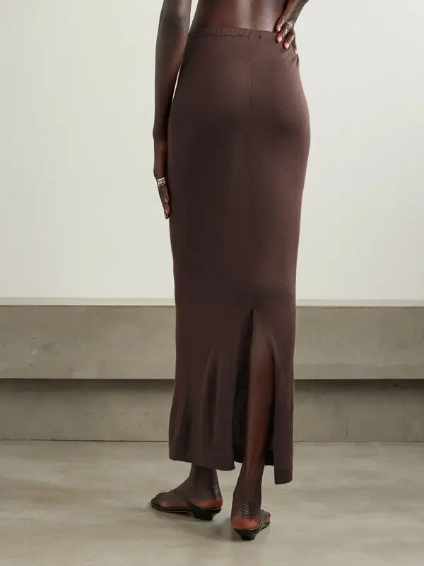 Eterne Emma Cashmere Maxi Skirt - Brown
