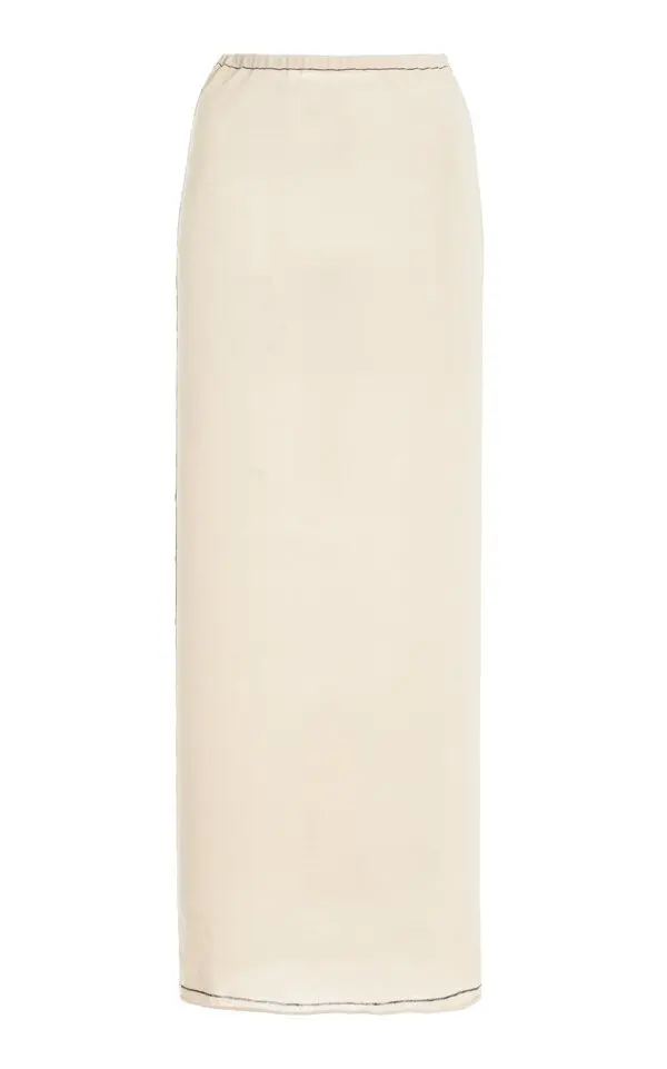 ZULU & ZEPHYR Cotton-blend Knit Midi Skirt - Ivory