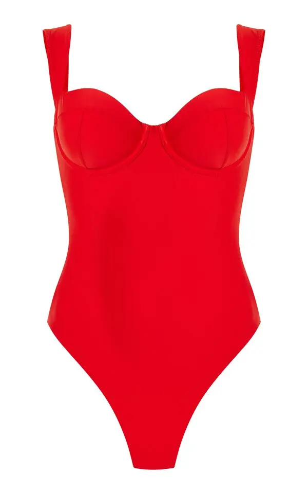 Simkhai Kyle Bustier One-piece Swimsuit - Red