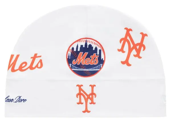 Aimé Leon Dore X New Era Mets Fleece Skull Cap - White